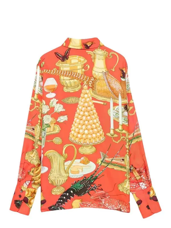 Hermès 1990s Graphic Print Shirt - Red