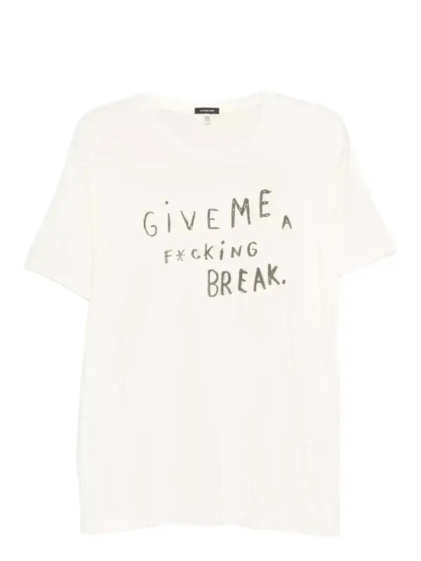 R13 Lettering-print T-shirt - Neutrals