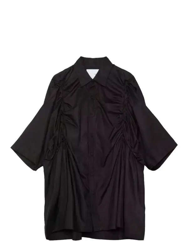 YOSHIOKUBO Ruched Short-sleeve Shirt - Black