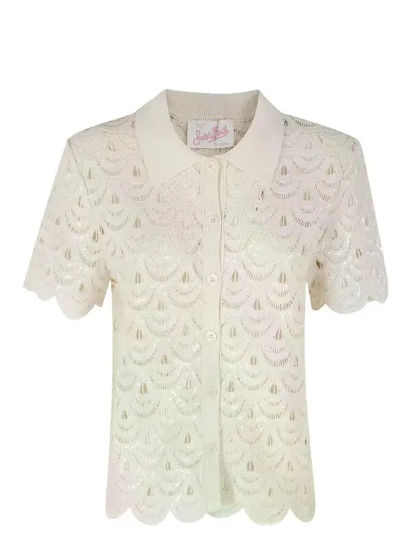 MC2 SAINT BARTH Crochet Knit Shirt - Neutrals