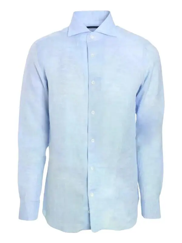 TOMBOLINI Spread-collar Long-sleeve Shirt - Blue