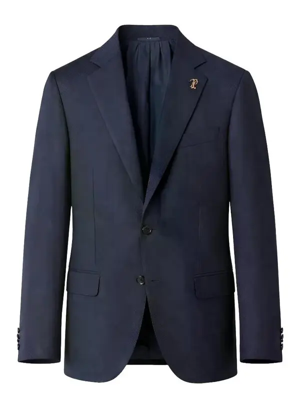 Pal Zileri Logo-pin Single-breasted Jacket - Blue