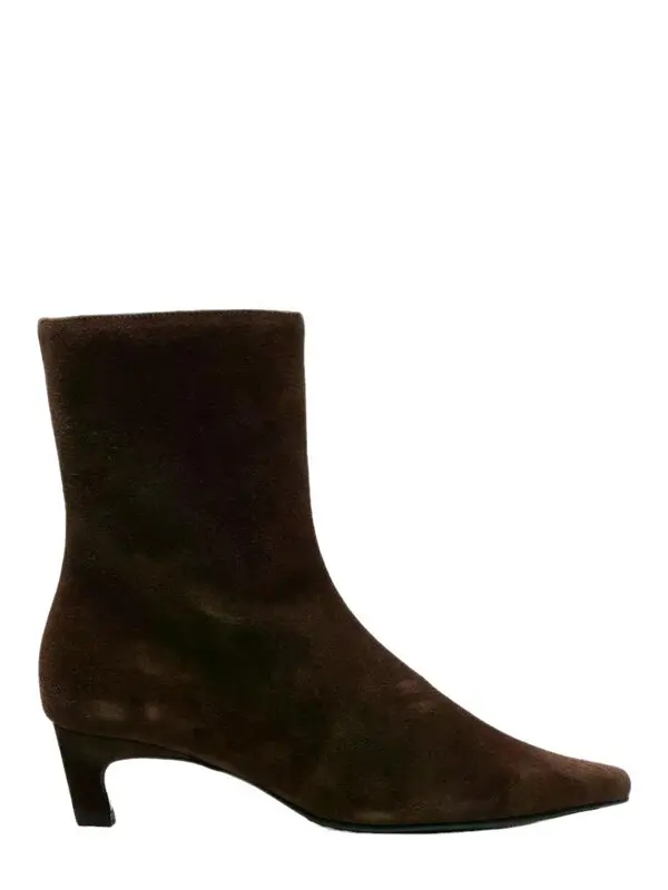 ALOHAS Suede Pointed-toe Ankle Boots - Brown