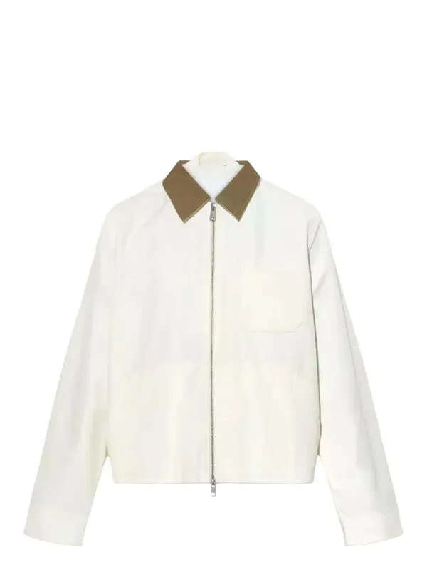 SAMSOE SAMSOE Corduroy-collar Zip-up Jacket - Neutrals