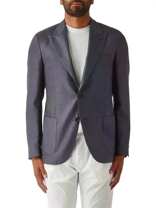 LARDINI Peak-lapels Single-breasted Blazer - Grey