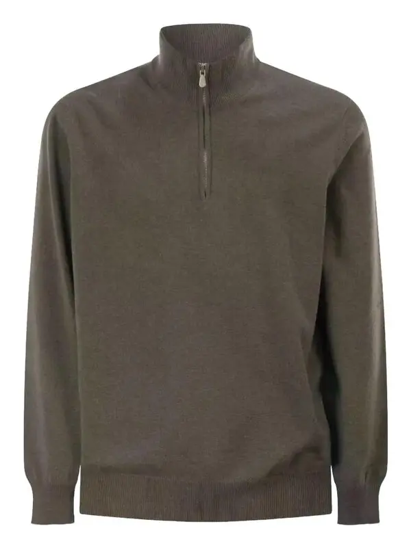 Brunello Cucinelli Cashmere Quarter-zip Knitwear - Brown