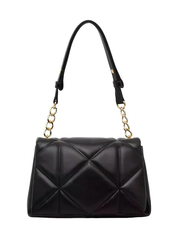Moschino Logo-plaque Quilted Shoulder Bag - Black
