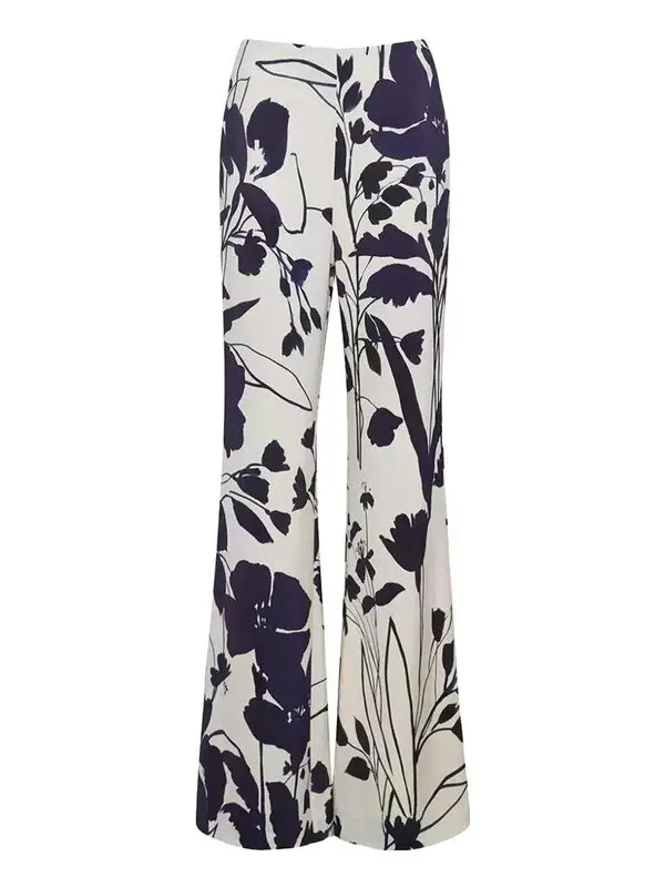 Cara Cara Pisa Floral Print Wide Leg Trousers - Neutrals