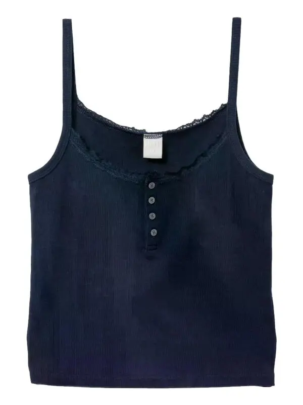AAPE BY *A BATHING APE Button-front Laced Camisole - Blue