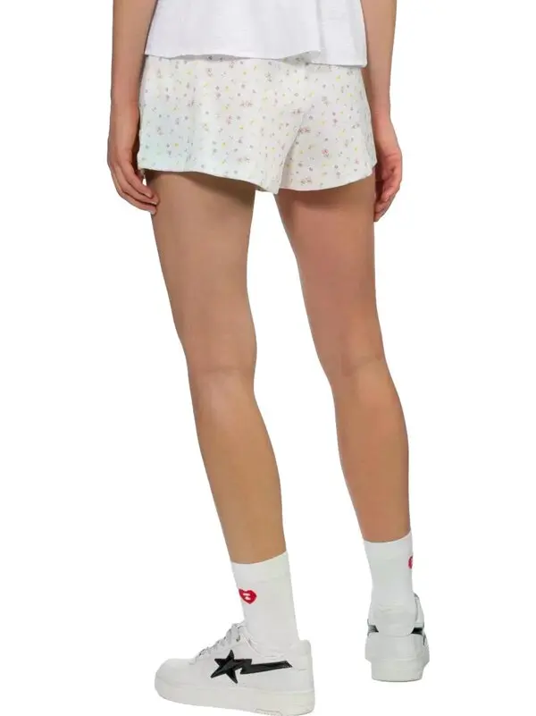 AAPE BY *A BATHING APE Apee™ A Bathing Ape® Floral-print Pointelle-knit Shorts - White