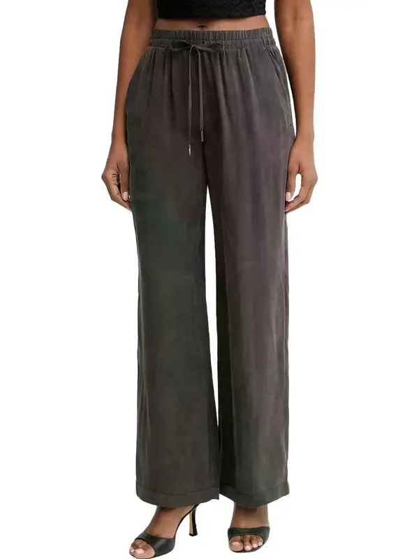 Guess Drawstring Waist Wide-leg Trousers - Grey