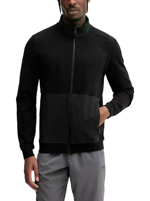 Guess Zip-up Panelled Track Jacket - Black