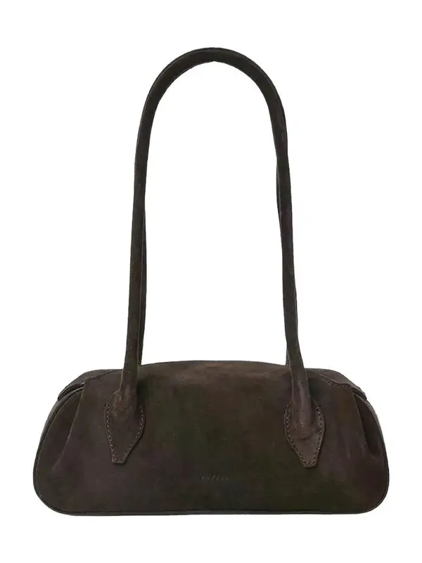 Yuzefi Mini Oyster Shoulder Bag In Suede - Brown
