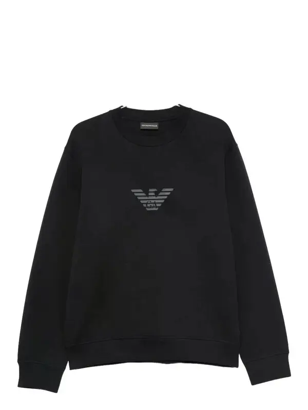 Emporio Armani Logo Patch Crewneck Sweater - Blue