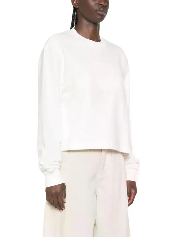 Casablanca Logo Embroidered Crew Neck Sweater - Neutrals