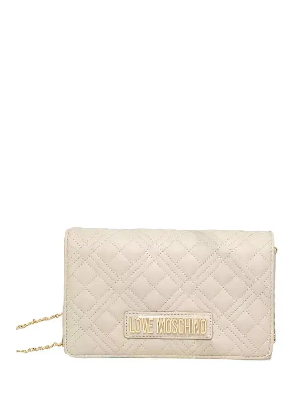 Moschino Logo-lettering Quilted Crossbody Bag - Neutrals