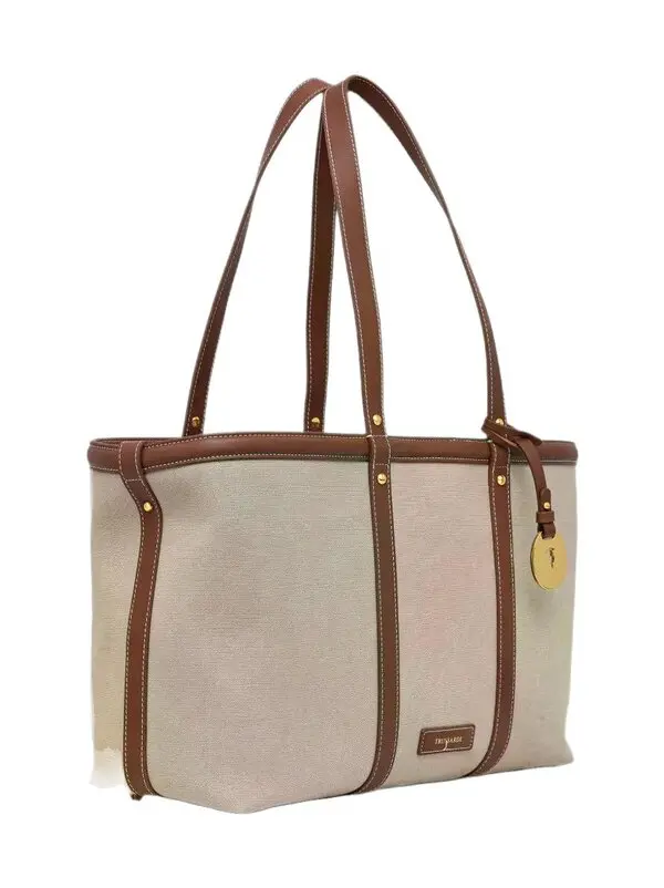 TRUSSARDI Elba Canvas Tote Bag - Neutrals