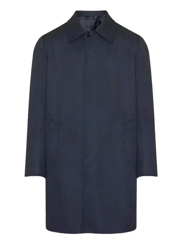 Brioni Concealed-front Coat - Blue