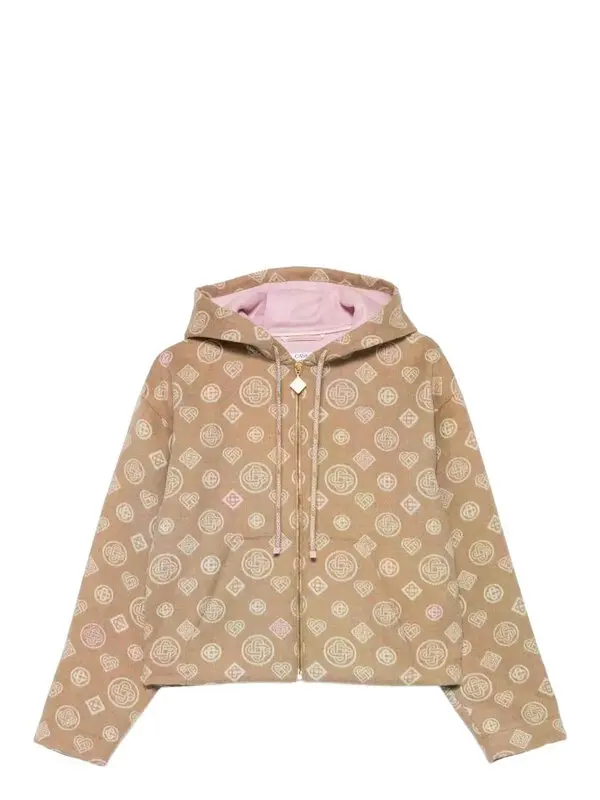 Casablanca Hooded Jacket With Monogram Print - Brown