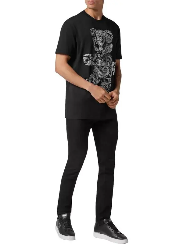 Philipp Plein Paisley Teddy Bear-print T-shirt - Black