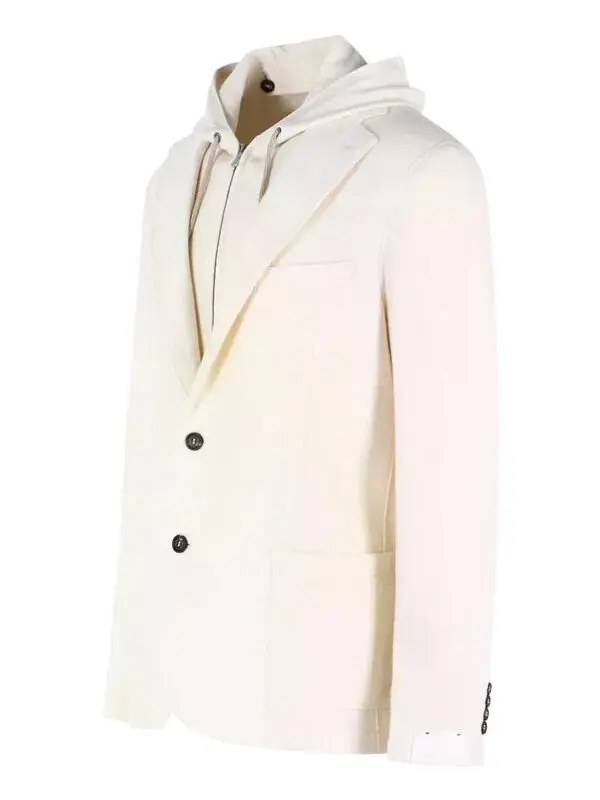 Eleventy Hooded Single-breasted Wool Jacket - Neutrals