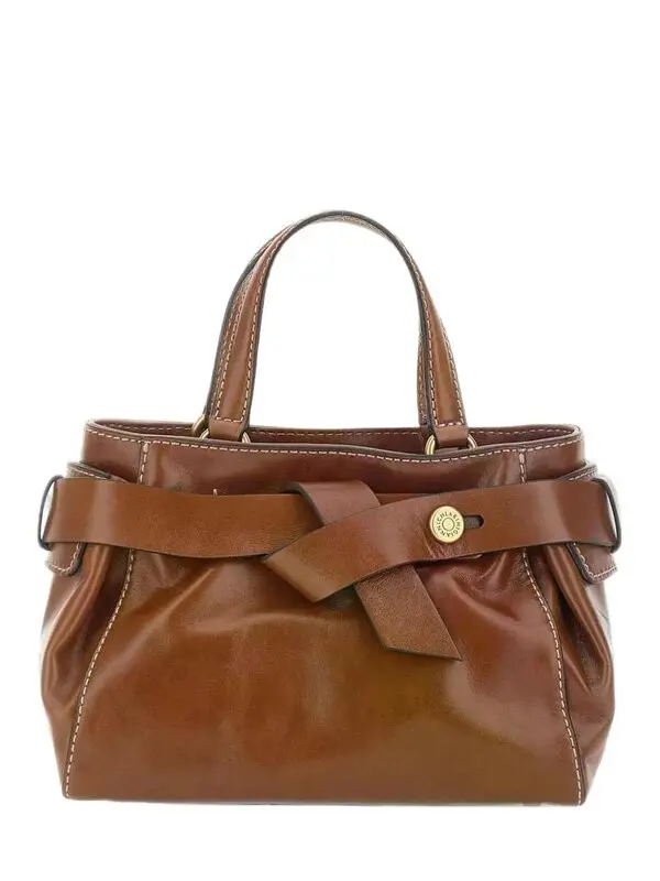 GIANNI CHIARINI Small Miranda Knotted Leather Tote Bag - Brown