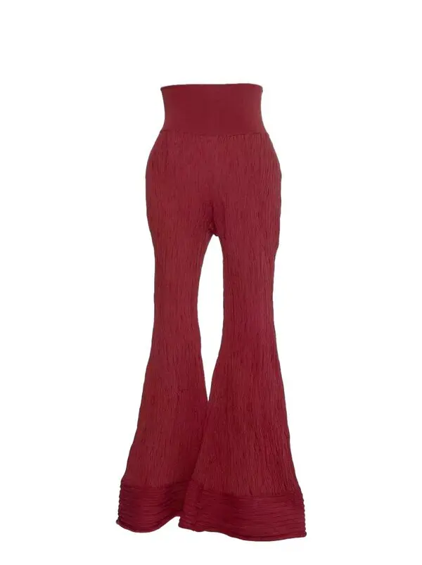 MULLER OF YOSHIOKUBO Textured Knit Flared Trousers - Red