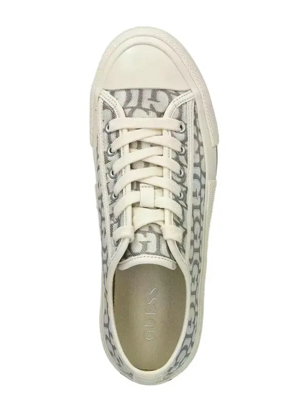 Guess Carey Logo-print Lace-up Sneakers - Neutrals