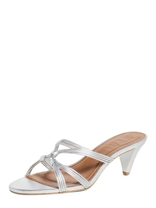 Staud Carrie Mules In Metallic - Silver