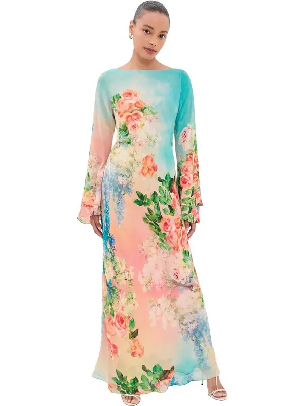 Hemant & Nandita Double Layer Maxi Dress - Multi