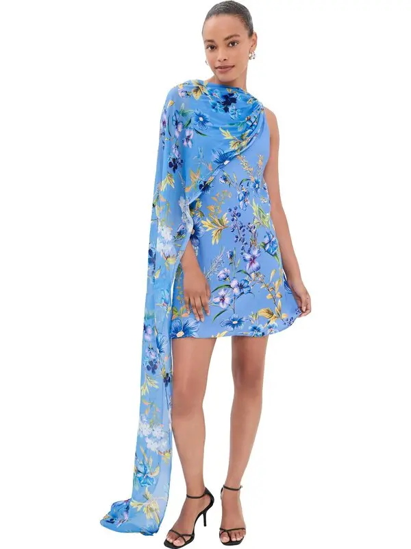 Hemant & Nandita Ayka Sash Mini Dress - Blue