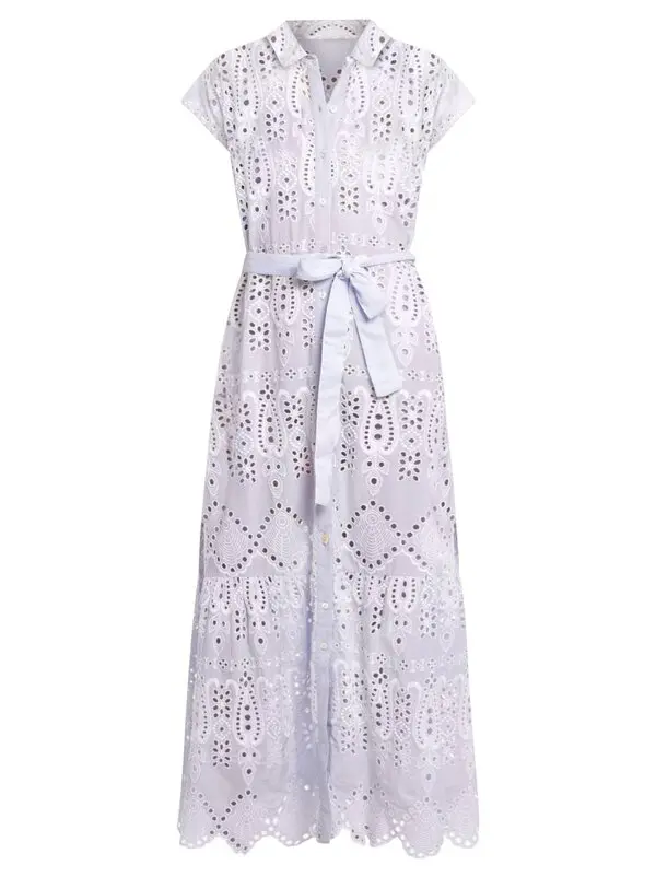 BINDU Ines Eyelet Maxi Dress - Blue
