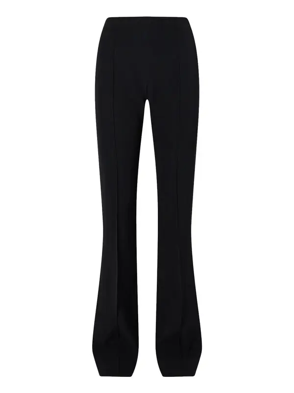 THE ROW Fabien Wool-blend Crepe Straight-leg Pants - Black