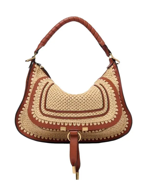 Chloé Marcie Small Raffia Shoulder Bag - Brown