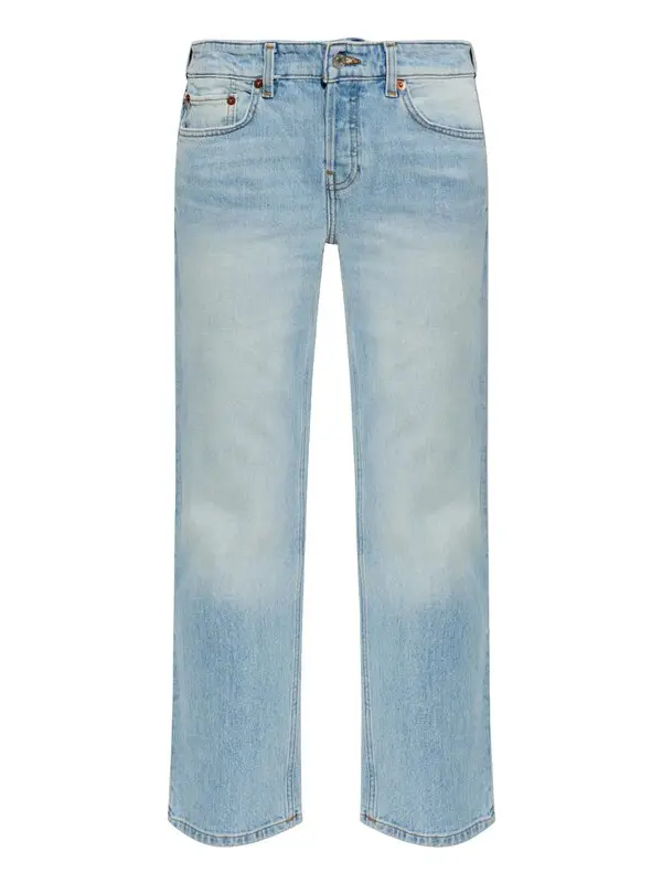RE/DONE Slim Straight Crop Jeans - Blue