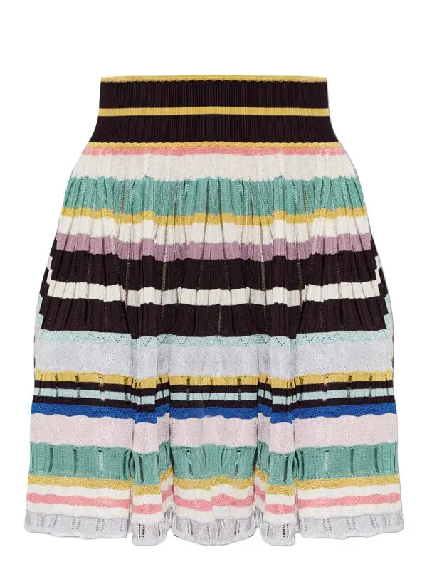 Alaïa Striped Flared Knit Skirt - Multicolour