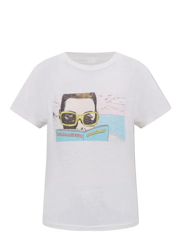 RE/DONE Printed Cotton T-shirt - Cream