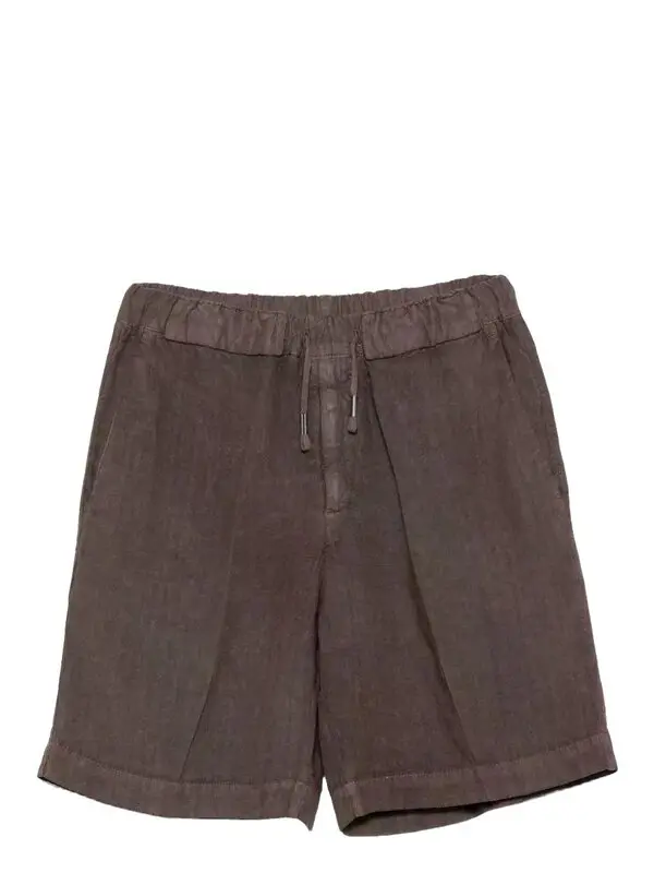 INLINUM Drawstring Waist Shorts - Brown