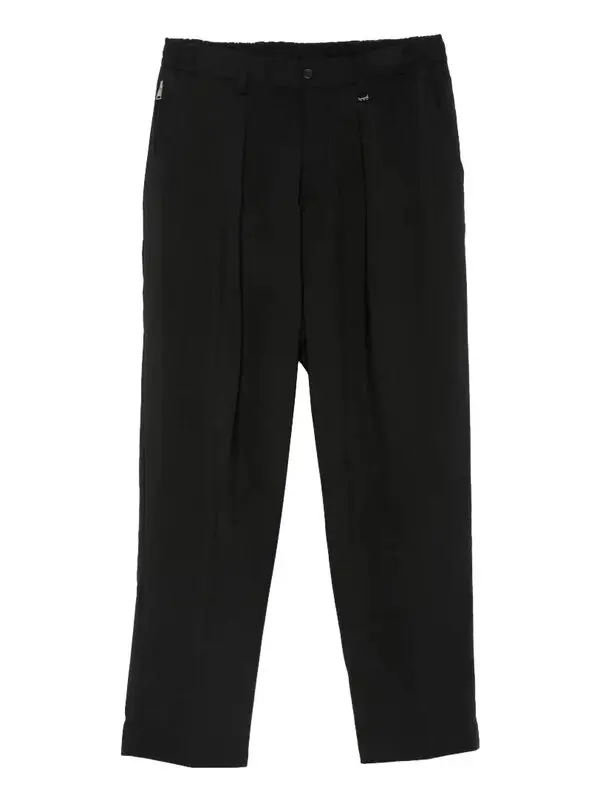 YES LONDON Pleated Trousers With Elasticated Waistband - Black