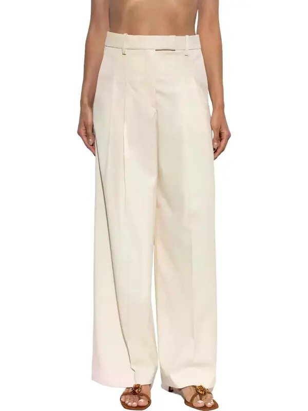 BY MALENE BIRGER Taalia Pleated Wide-leg Trousers - Neutrals