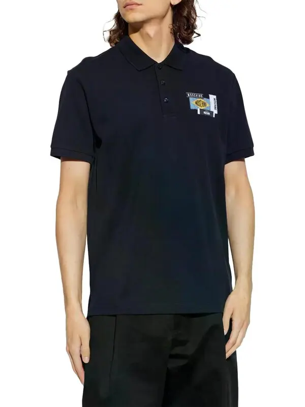Moschino Logo-patch Polo Shirt - Blue
