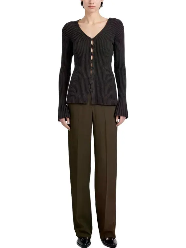 Proenza Schouler Valeria Cashmere V-neck Top - Brown