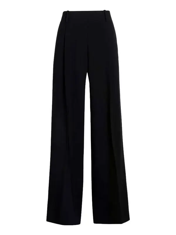 Proenza Schouler Halima Pleated Matte Double Crepe Trousers - Black