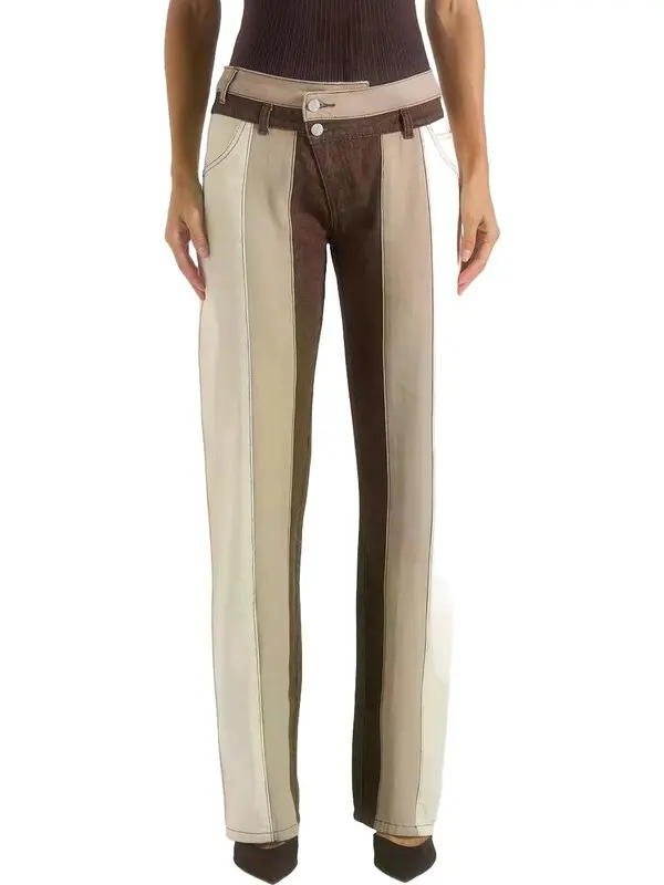 Manière De Voir Jacinda Colour-block Panelled Jeans - Brown