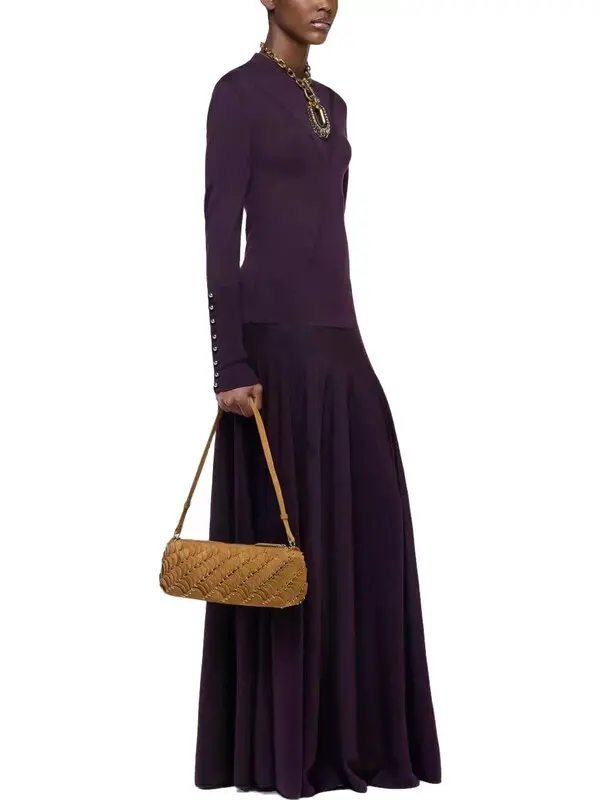 Rabanne Disc Embellished Leather Shoulder Bag - Brown