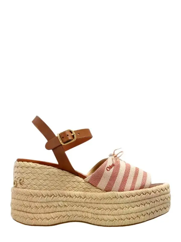 Chloé Isla Striped Canvas Jacquard Wedge Espadrilles - Multicolour