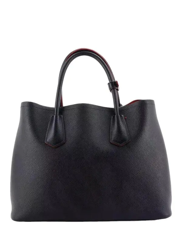 Prada Saffiano Leather Medium Tote Bag - Black