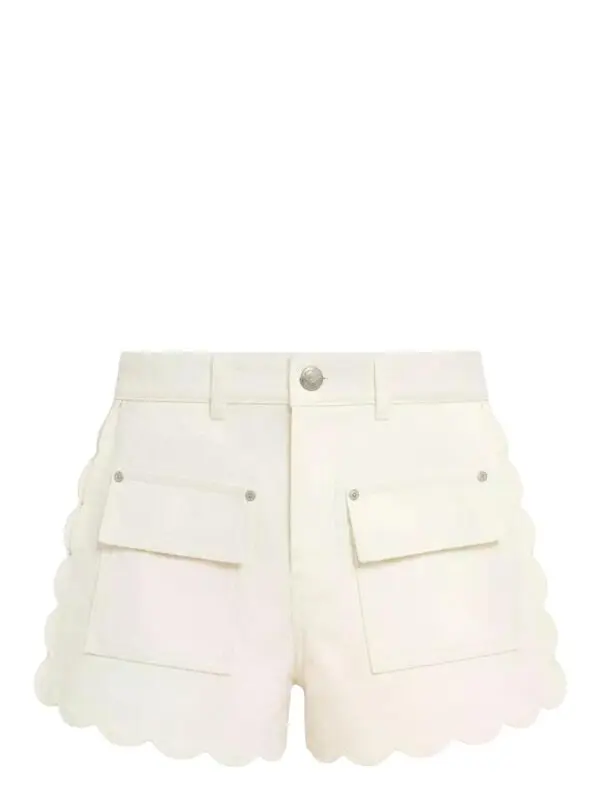 Farm Rio Scalloped-edge Cargo Shorts - Neutrals