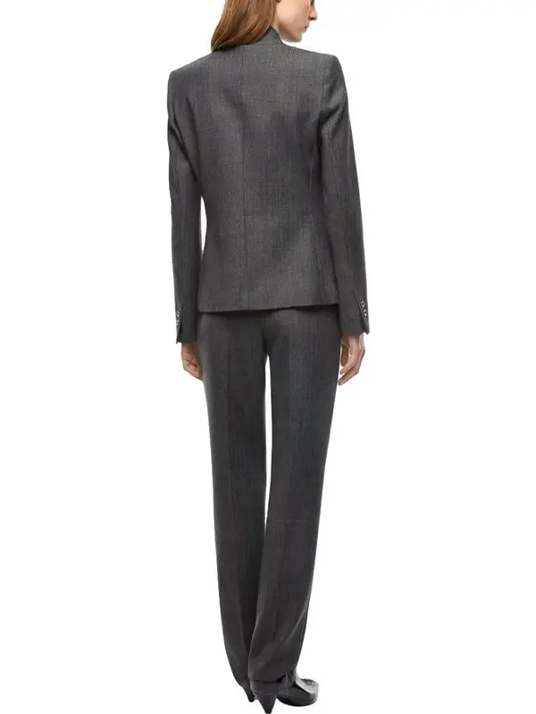 Pinko Tailored Wool-blend Herringbone Jacket - Grey