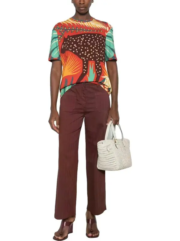 Etro Graphic Print Short Sleeve T-shirt - Red